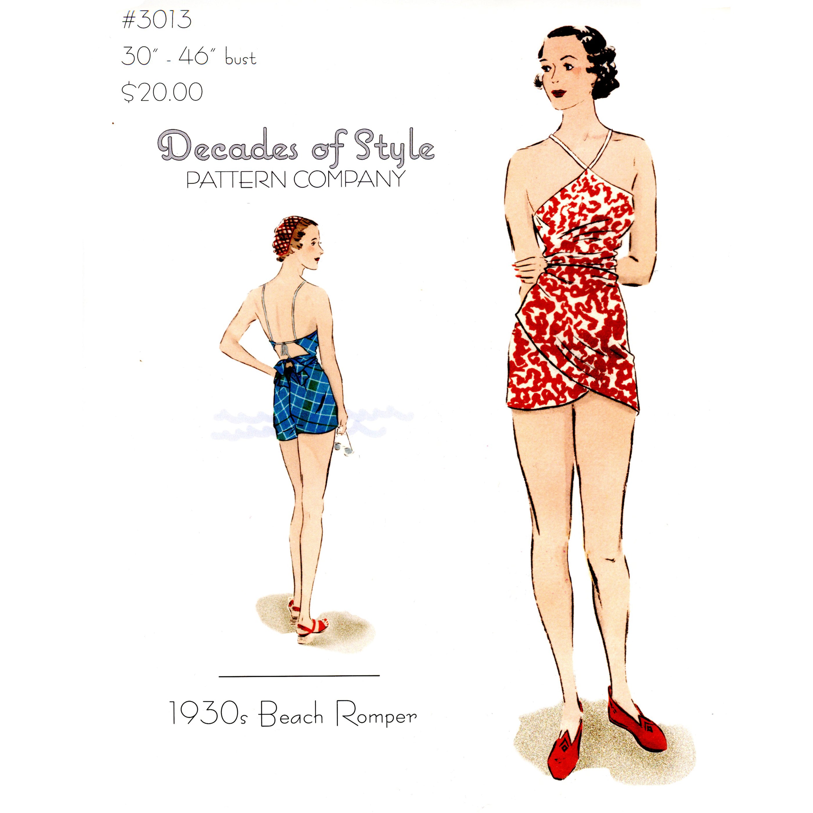 Beach Romper Vintage Style Sewing Pattern– Selvedge Studio