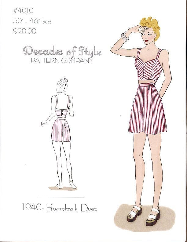 Boardwalk Duet 1940 Vintage Style Sewing Pattern– Selvedge Studio